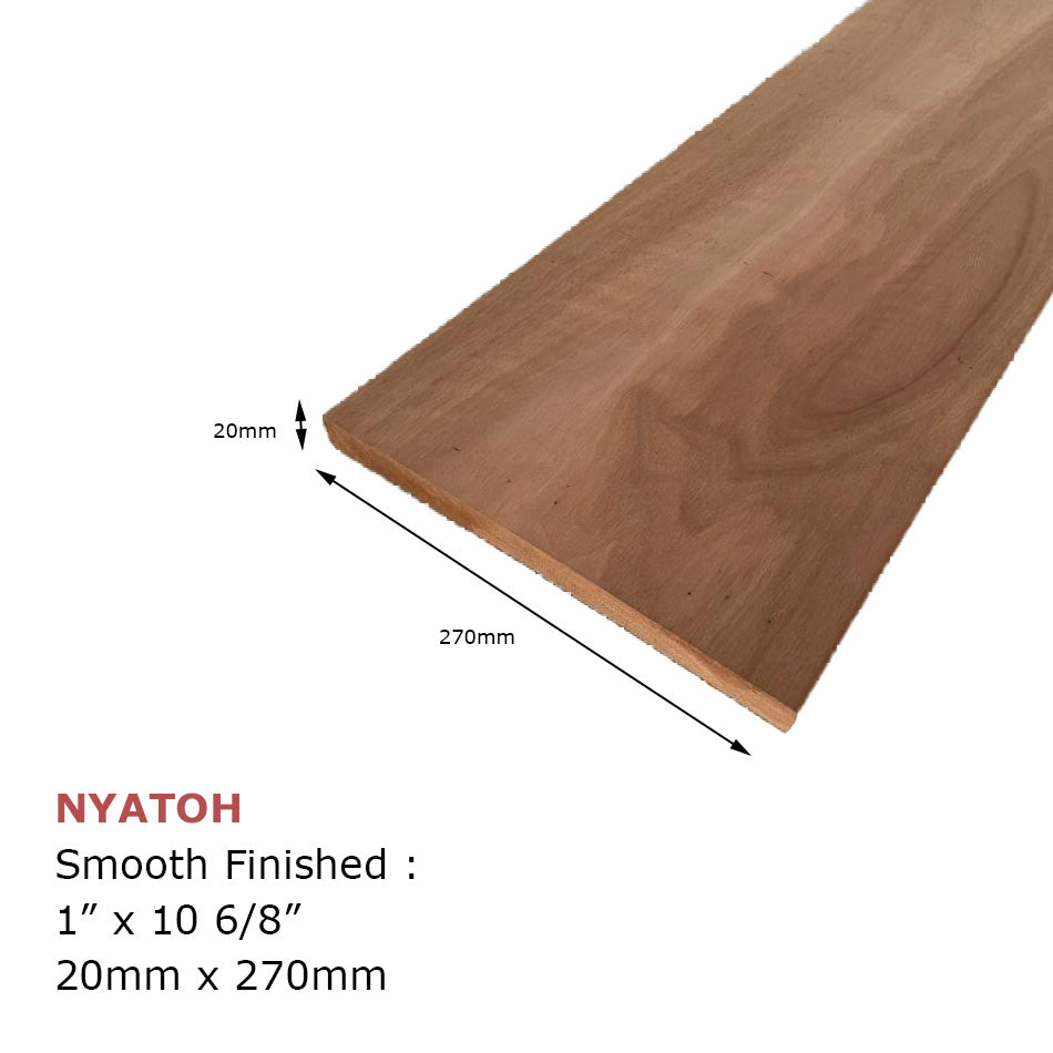 Solid Nyatoh wood - 20mm x 270mm (1" x 11") – Kamwo Timber